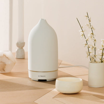 Vitruvi Stone Ceramic Diffuser with Sleep Oil Stylish Decor Nanit